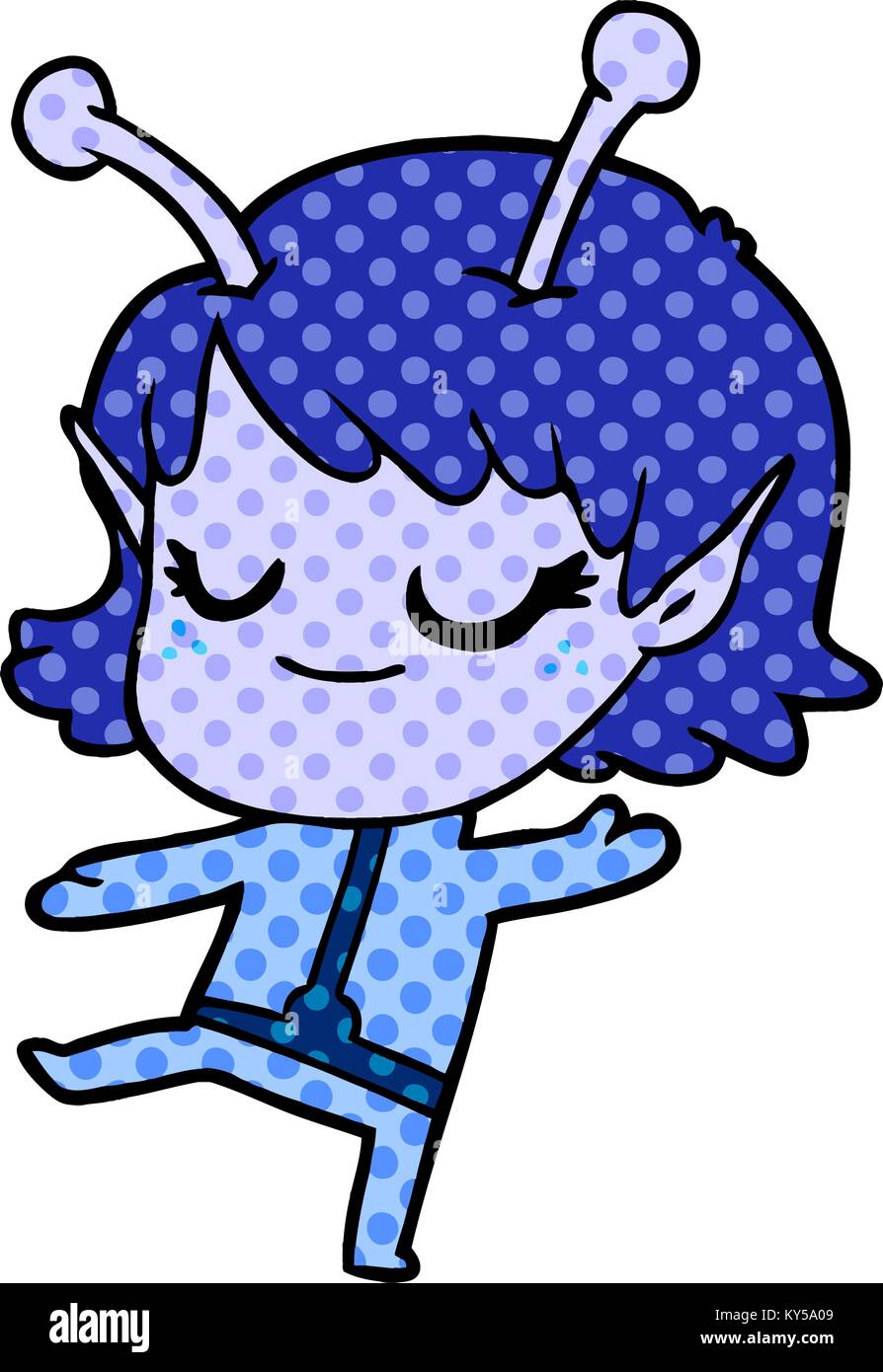 smiling alien girl cartoon Stock Vector Image & Art - Alamy