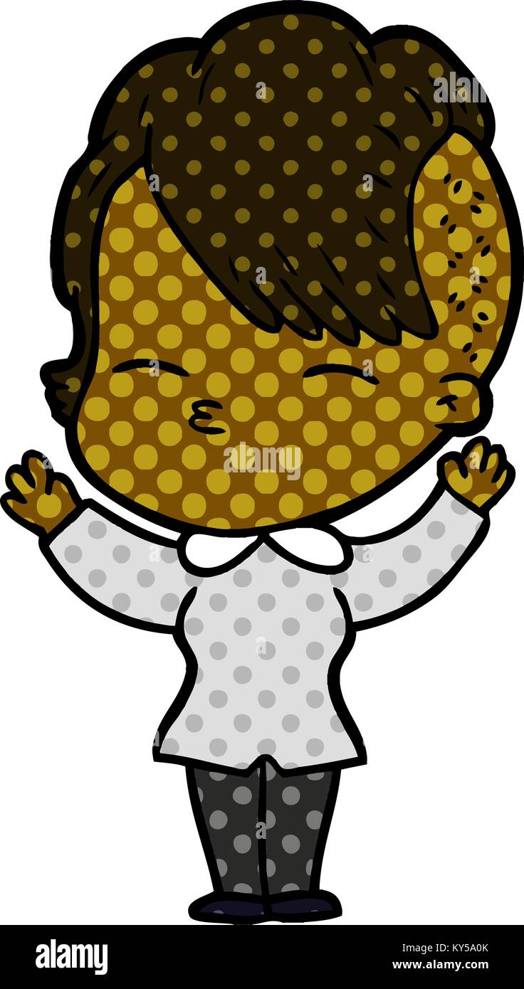 cartoon squinting girl Stock Vector Image & Art - Alamy