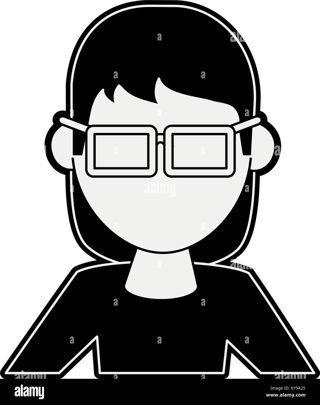 Female nerd avatar character hi-res stock photography and images - Alamy