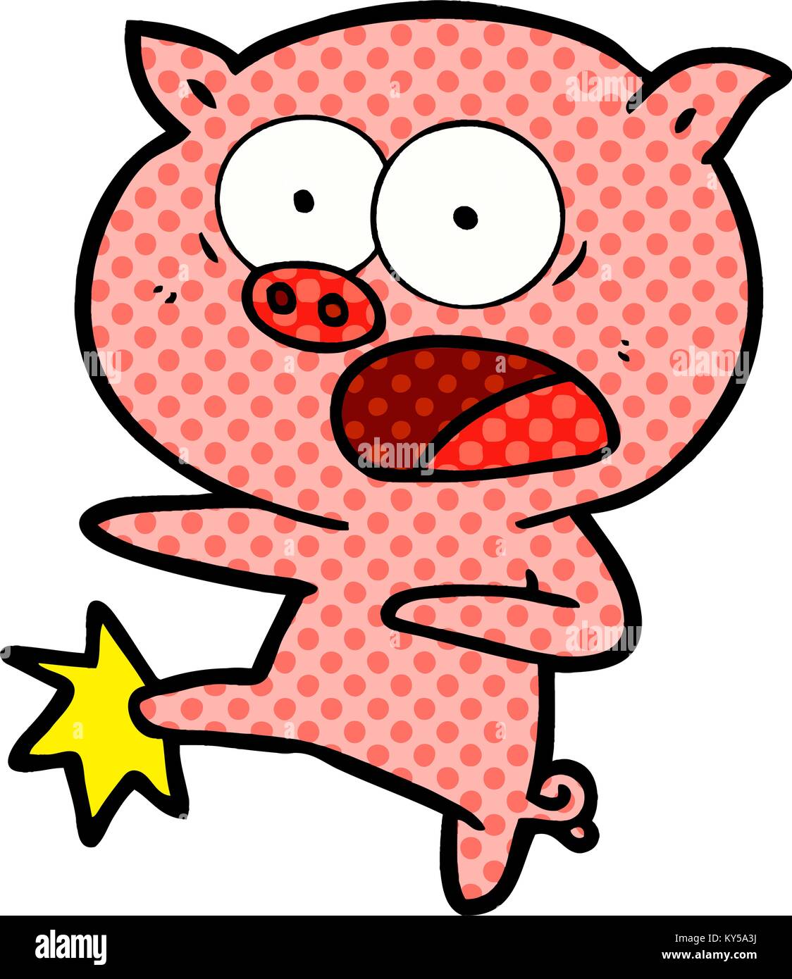 cartoon pig shouting and kicking Stock Vector Image & Art - Alamy