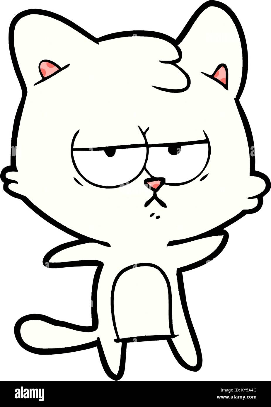 bored cartoon cat Stock Vector Image & Art - Alamy