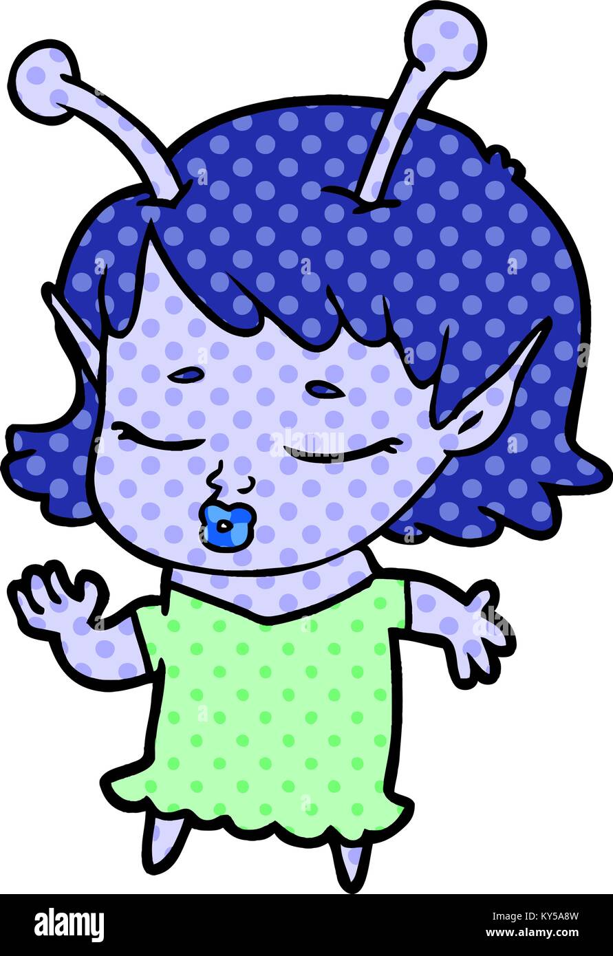 cute alien girl cartoon Stock Vector Image & Art - Alamy