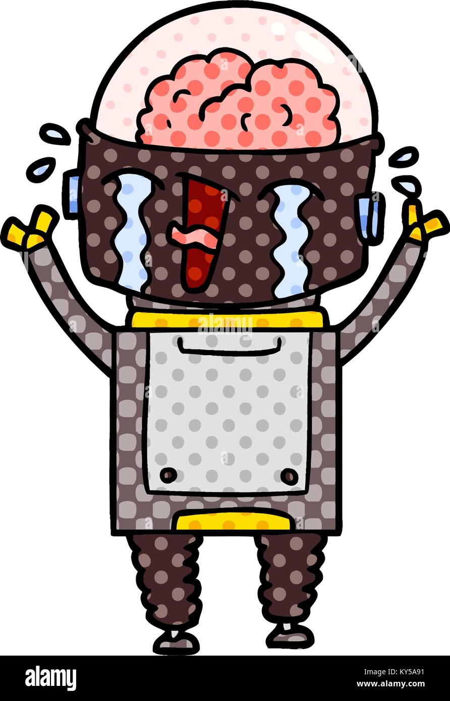 cartoon crying robot Stock Vector Image & Art - Alamy