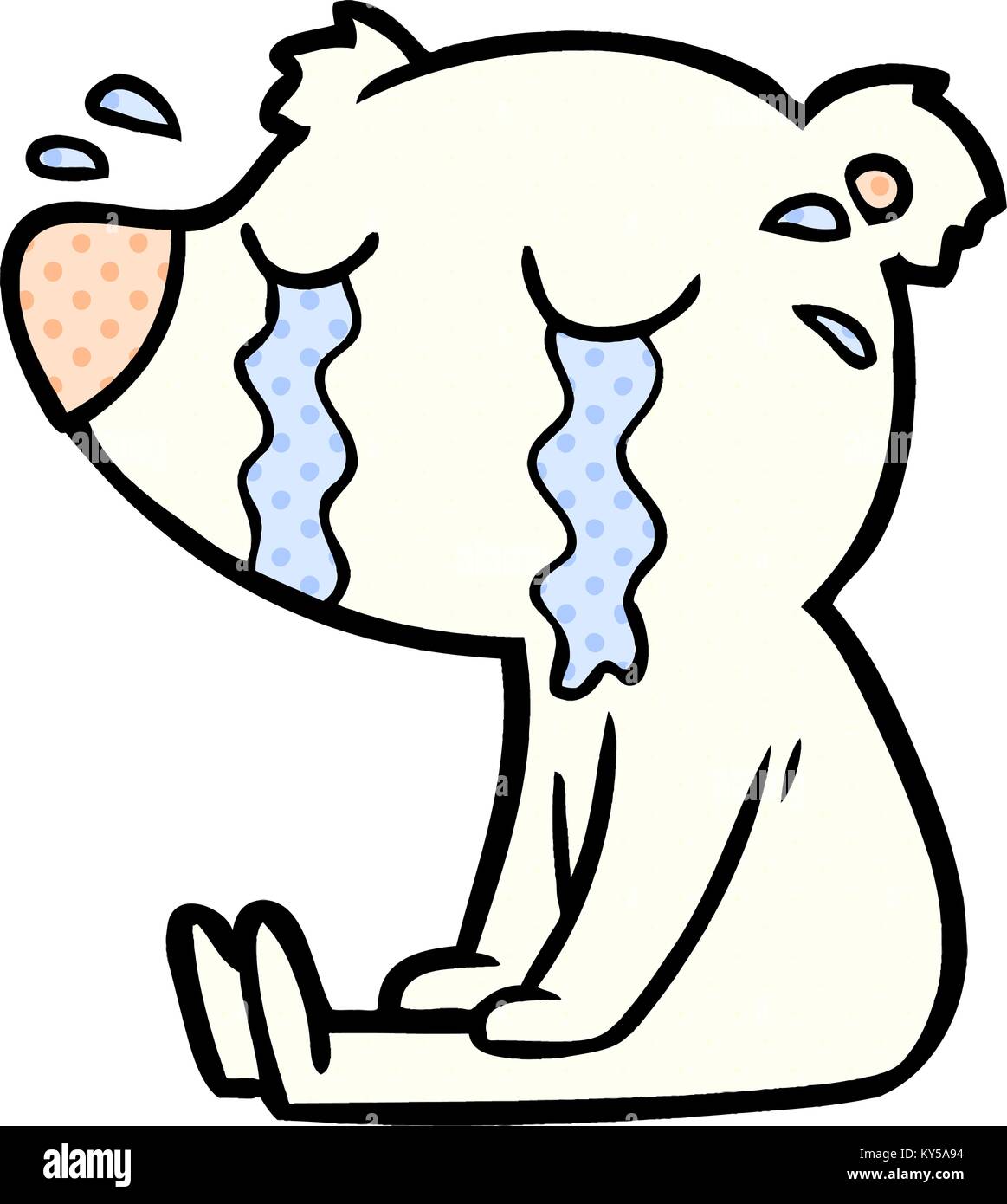 cartoon crying sitting polar bear Stock Vector Image & Art - Alamy
