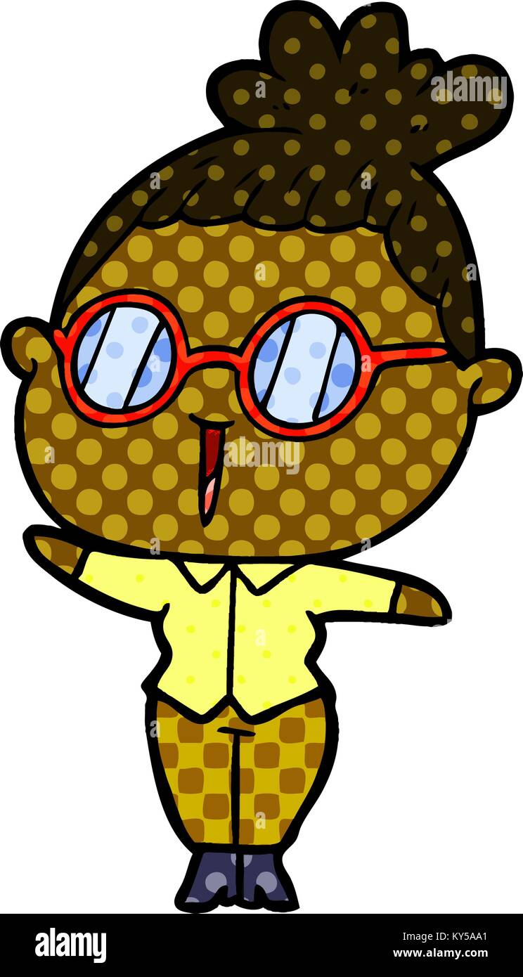 cartoon woman wearing spectacles Stock Vector Image & Art - Alamy
