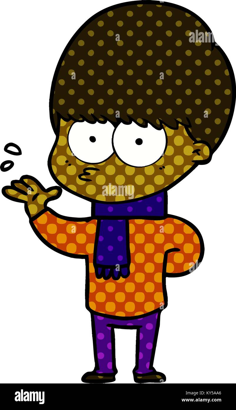 nervous cartoon boy Stock Vector Image & Art - Alamy