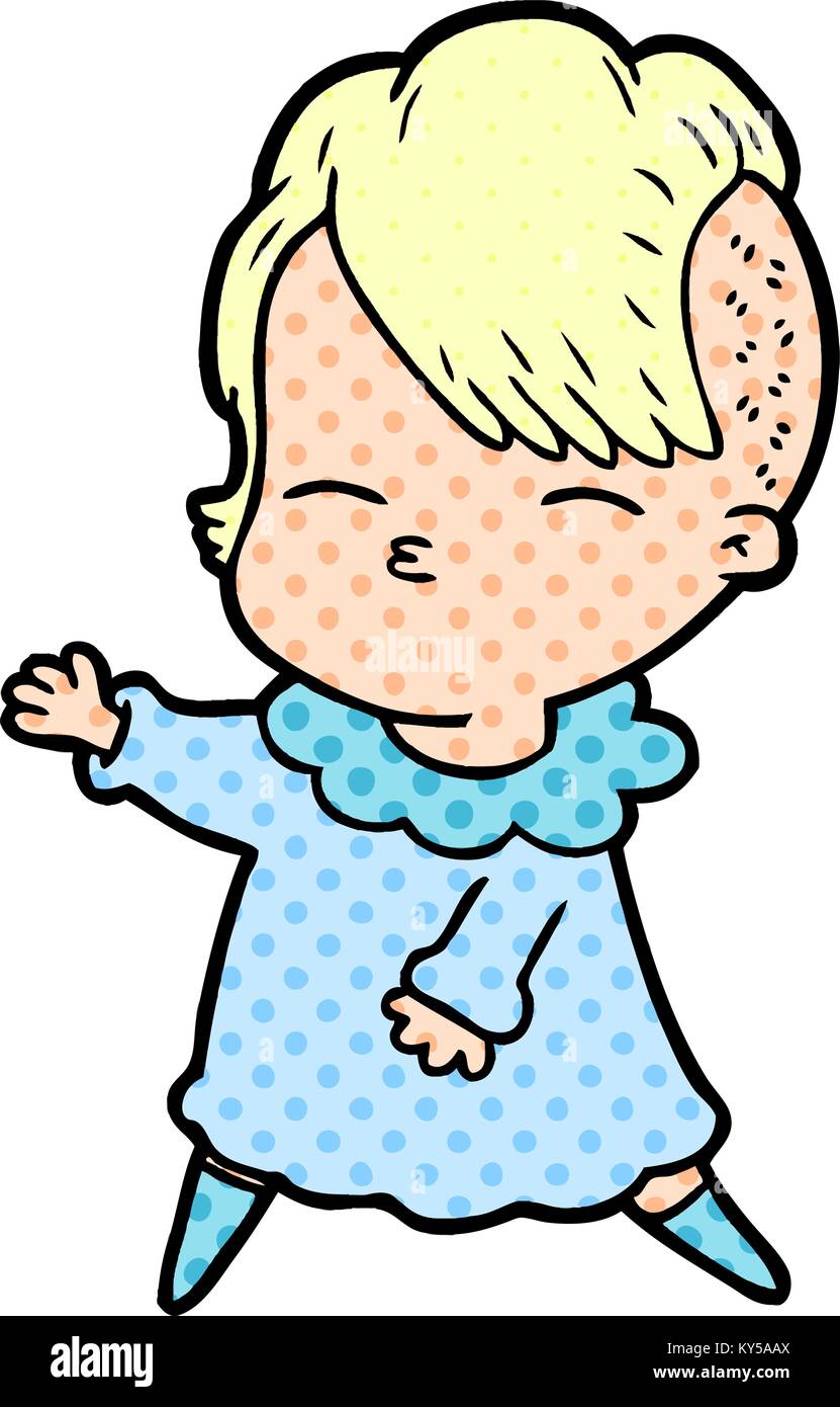 cartoon squinting girl Stock Vector Image & Art - Alamy