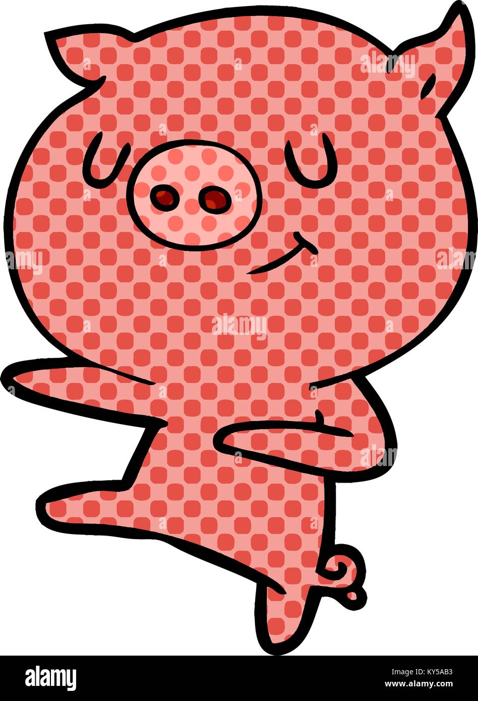 happy cartoon pig dancing Stock Vector Image & Art - Alamy
