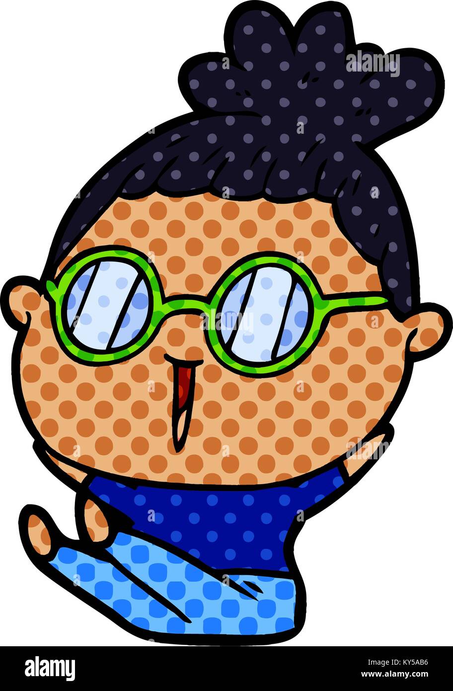cartoon woman wearing spectacles Stock Vector Image & Art - Alamy