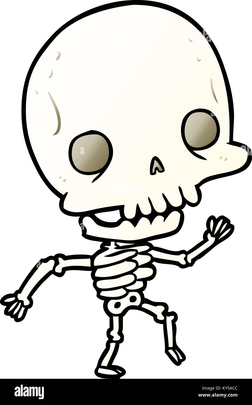 Cute Cartoon Dancing Skeleton Stock Vector Image And Art Alamy