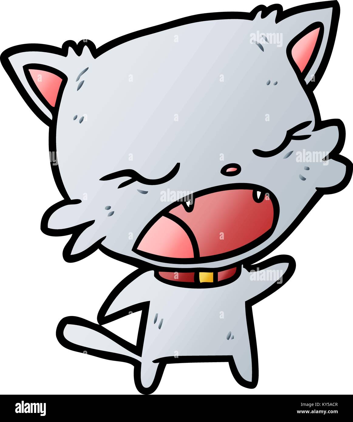 cute cartoon cat talking Stock Vector Image & Art - Alamy