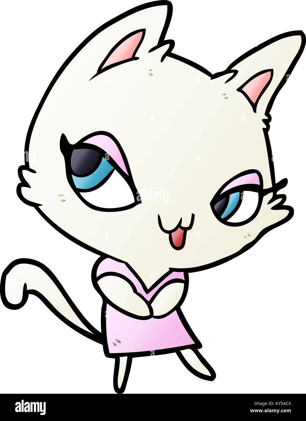Cute Cartoon Female Cat Stock Vector Image And Art Alamy