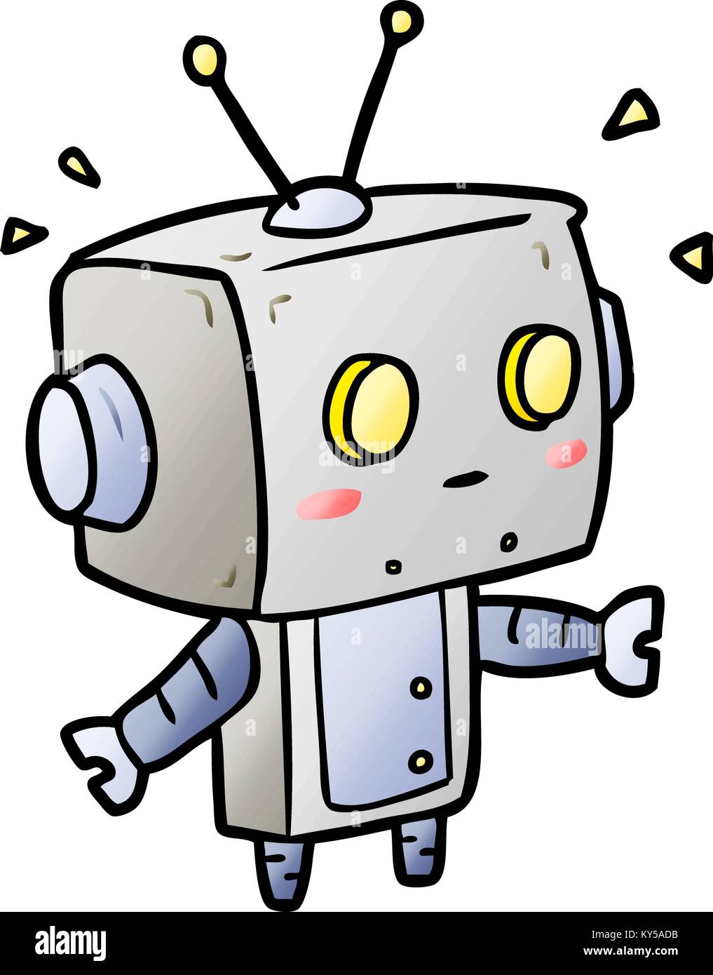 cute cartoon surprised robot Stock Vector Image & Art - Alamy