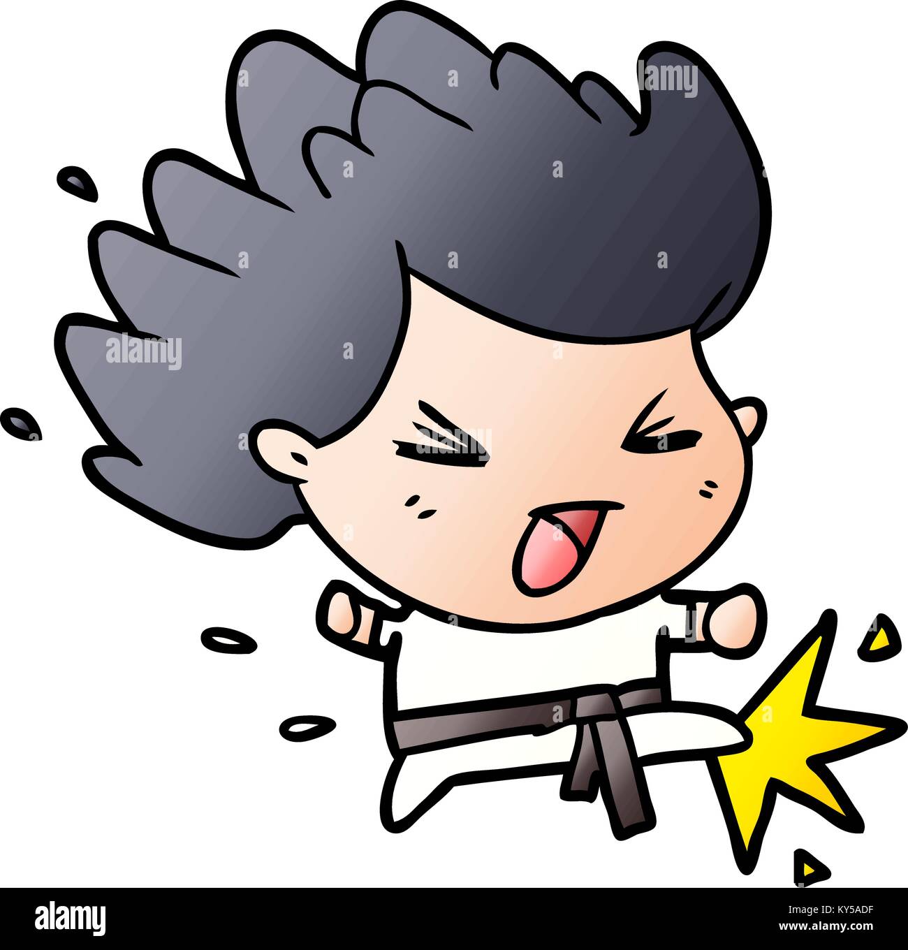 cute cartoon kicking karate champion Stock Vector Image & Art - Alamy