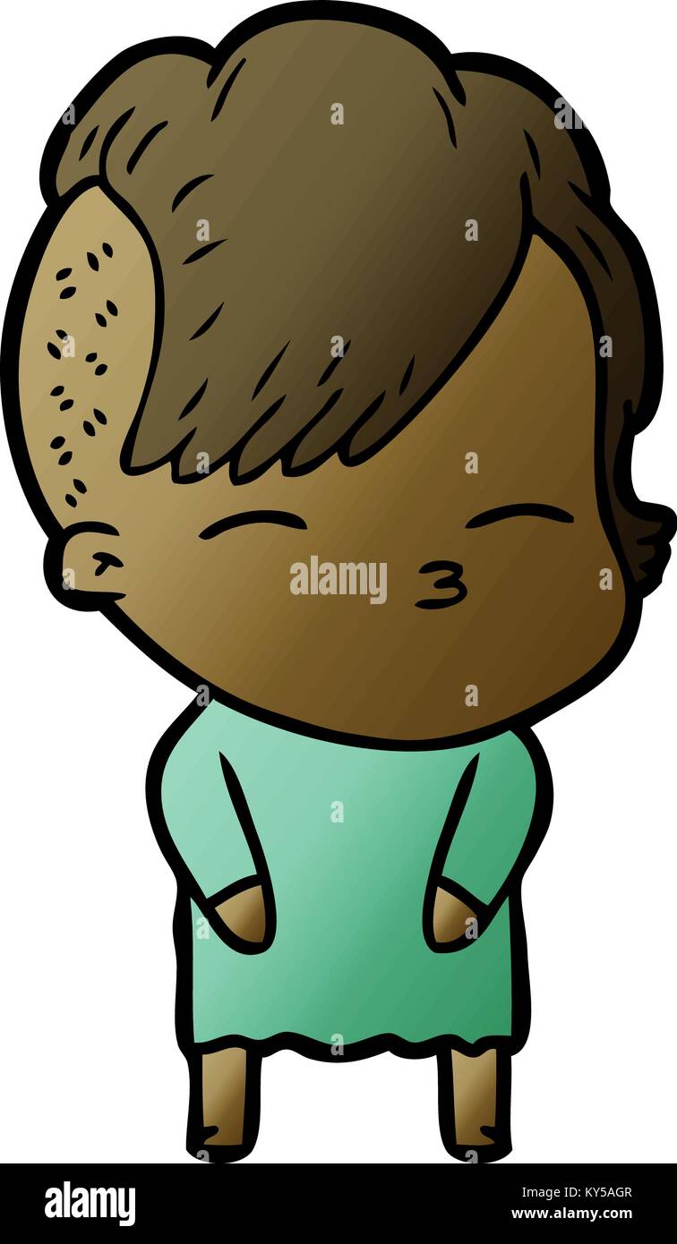 cartoon squinting girl Stock Vector Image & Art - Alamy