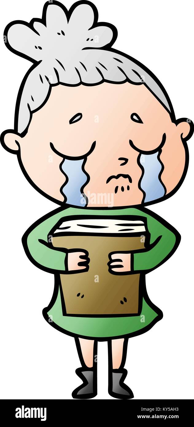 cartoon crying woman holding book Stock Vector Image & Art - Alamy