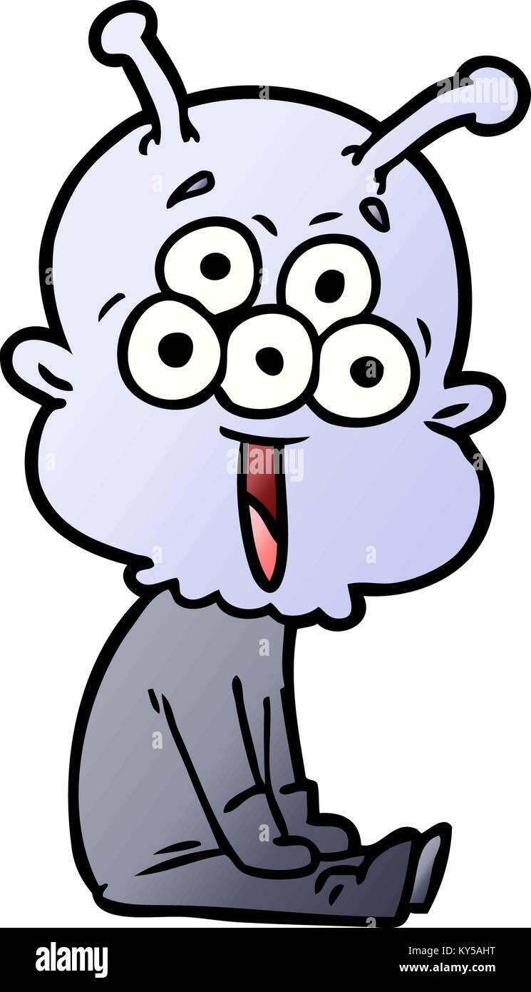 happy cartoon alien Stock Vector Image & Art - Alamy