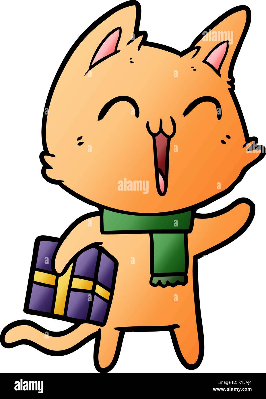 Cute happy christmas gift Stock Vector Images - Alamy