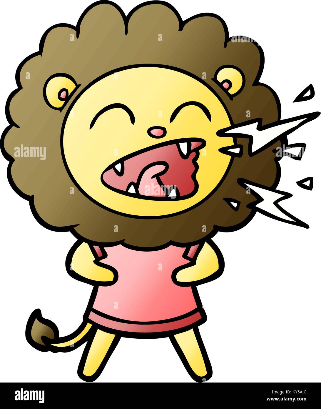 cartoon roaring lion in dress Stock Vector Image & Art - Alamy