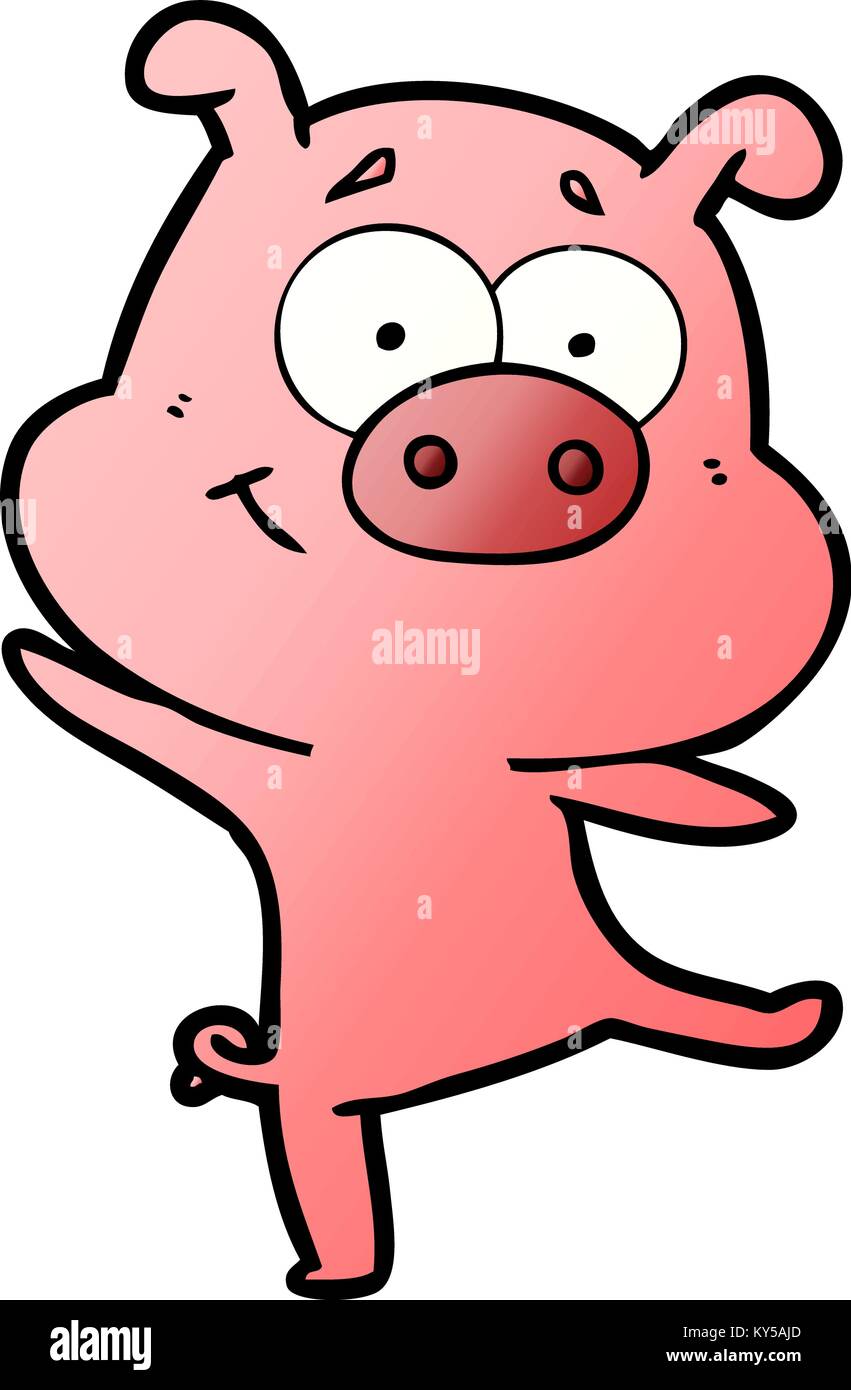 happy cartoon pig dancing Stock Vector Image & Art - Alamy