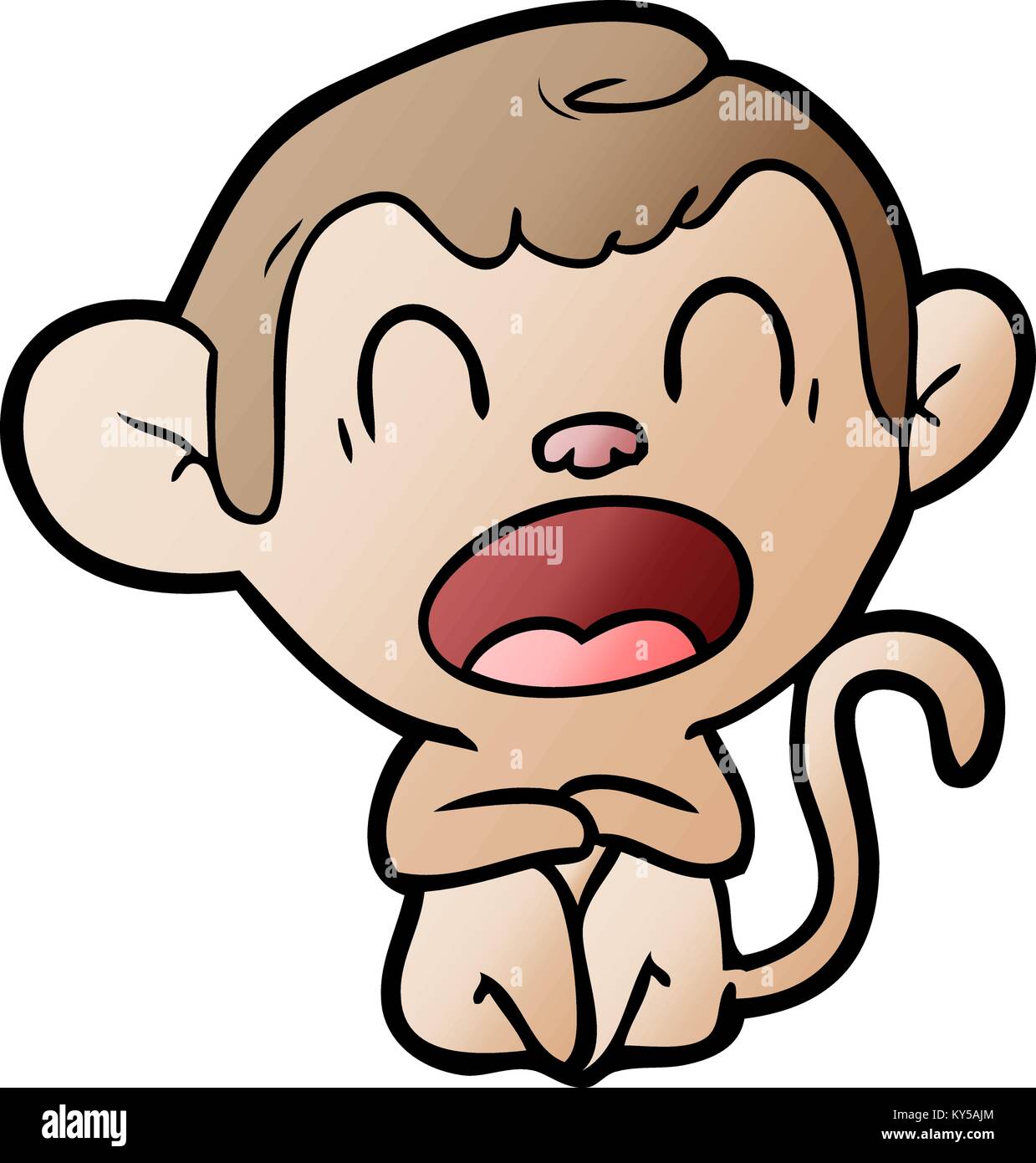 yawning cartoon monkey Stock Vector Image & Art - Alamy