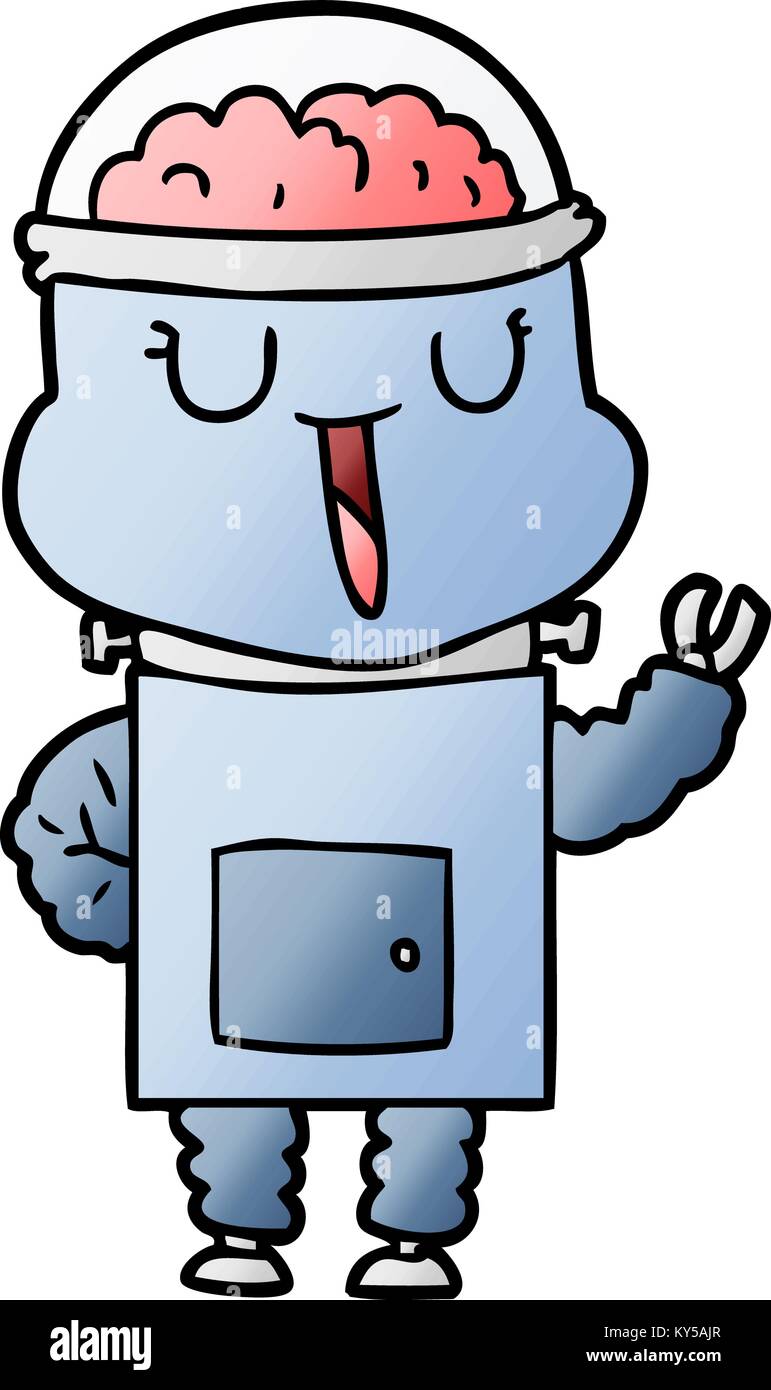 happy cartoon robot Stock Vector Image & Art - Alamy