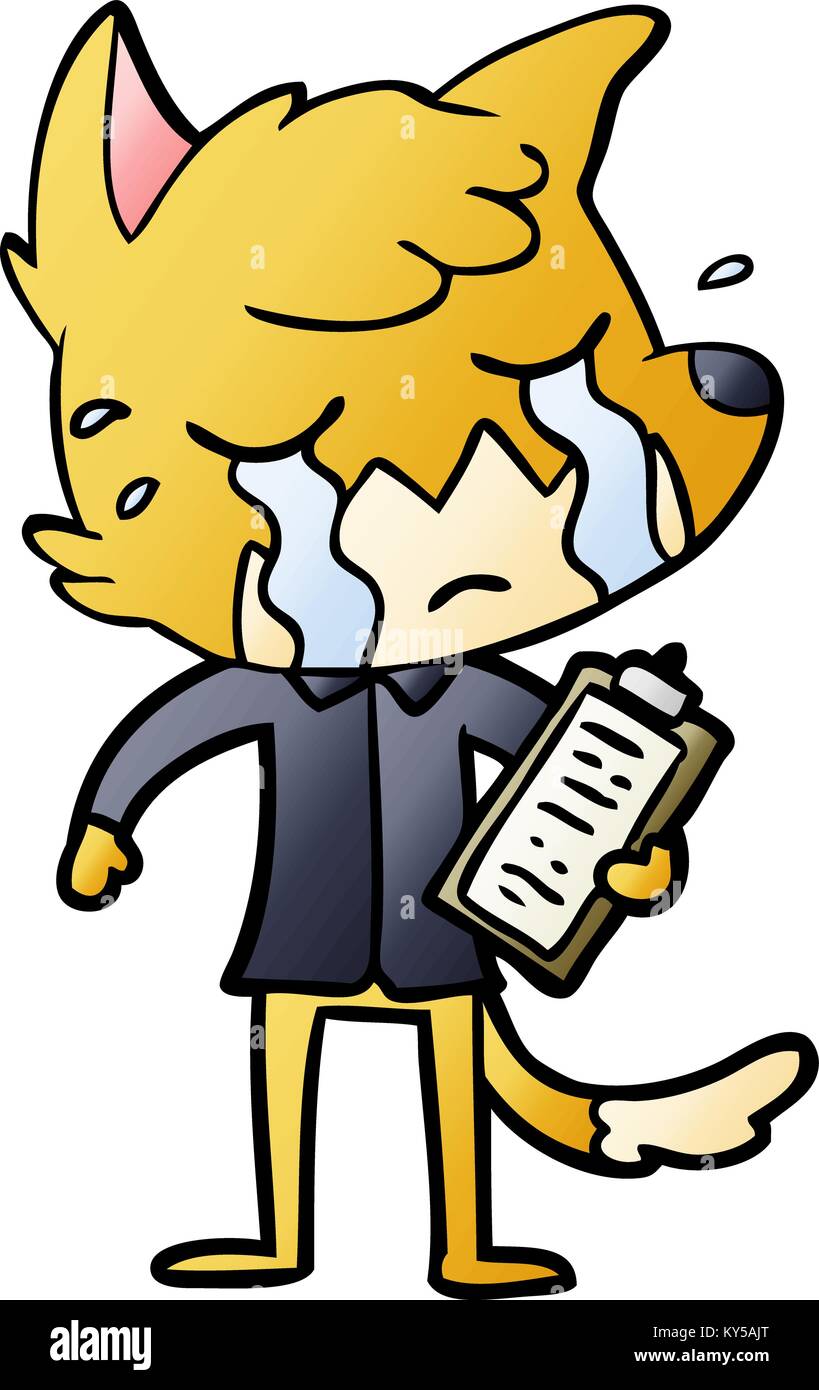 crying business fox cartoon Stock Vector Image & Art - Alamy