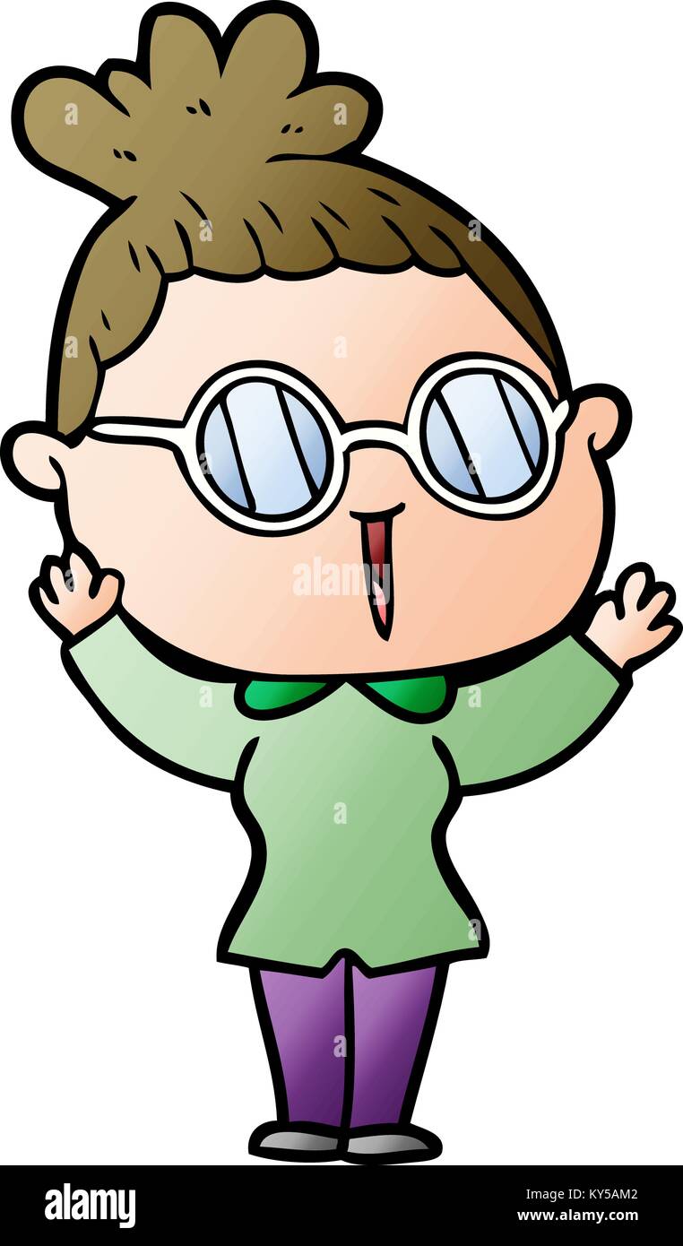 cartoon woman wearing spectacles Stock Vector Image & Art - Alamy