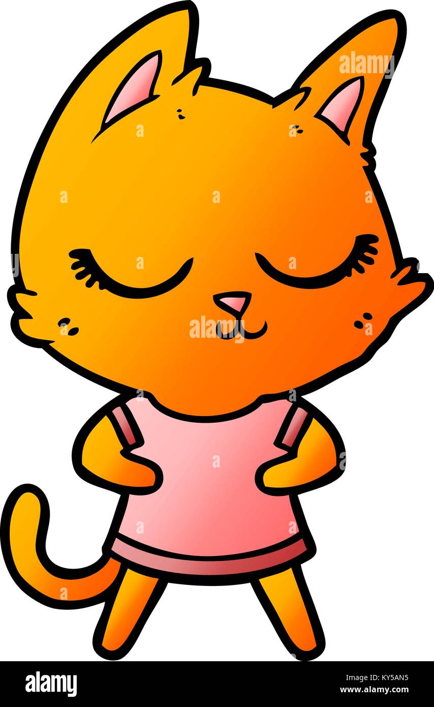 calm cartoon cat Stock Vector Image & Art - Alamy