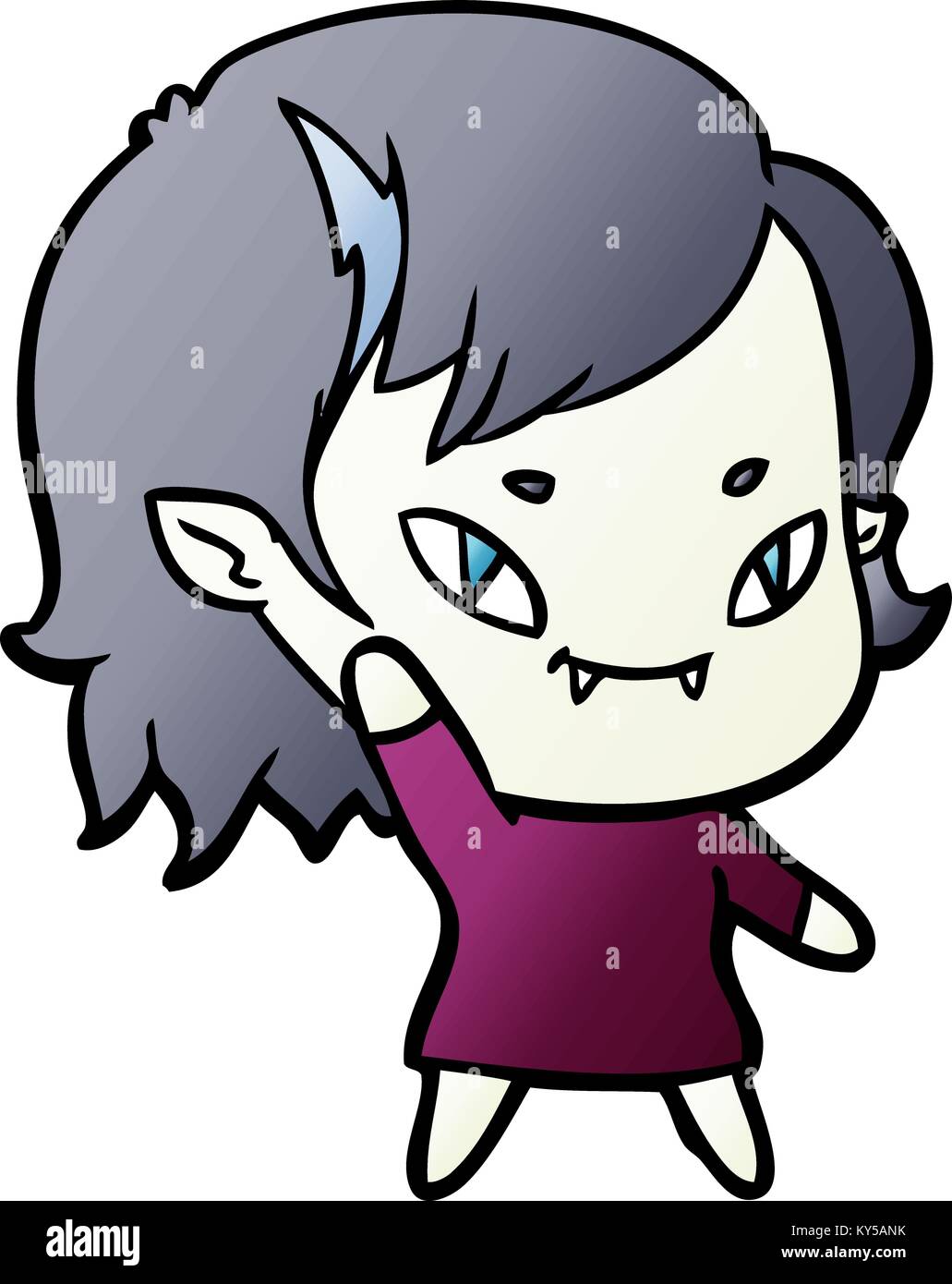 cartoon friendly vampire girl Stock Vector Image & Art - Alamy