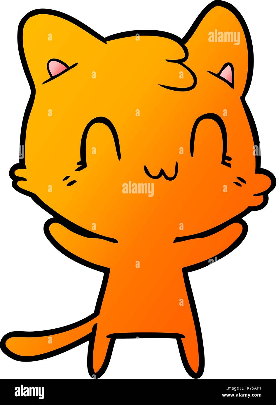 cartoon happy cat Stock Vector Image & Art - Alamy