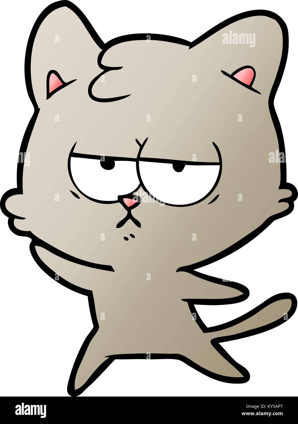 bored cartoon cat Stock Vector Image & Art - Alamy