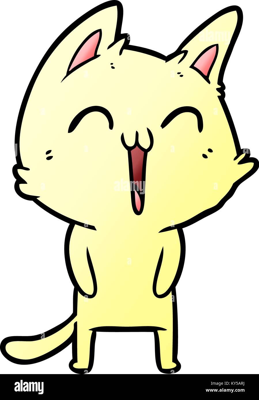 happy cartoon cat Stock Vector Image & Art - Alamy