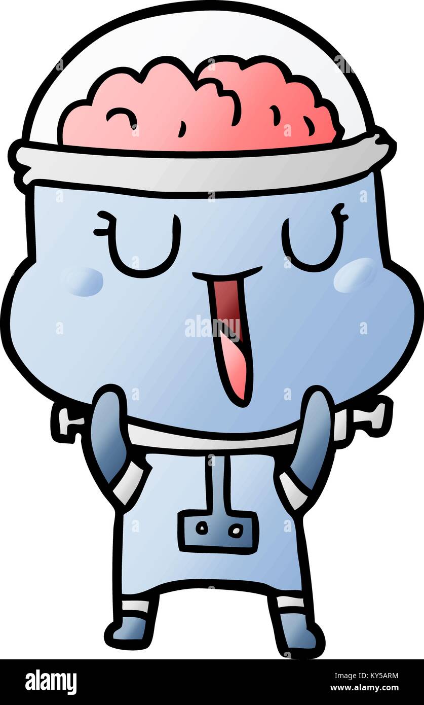 happy cartoon robot Stock Vector Image & Art - Alamy