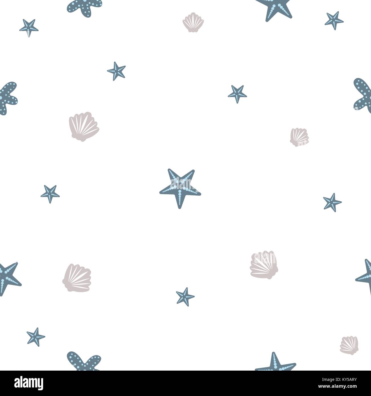 Seamless pattern with seashell. Repeating background. Vector ...