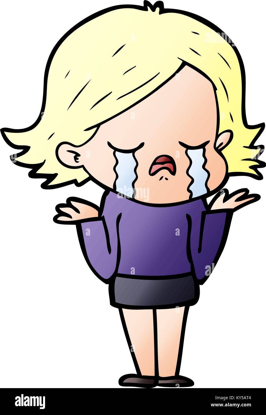 cartoon girl crying Stock Vector Image & Art - Alamy