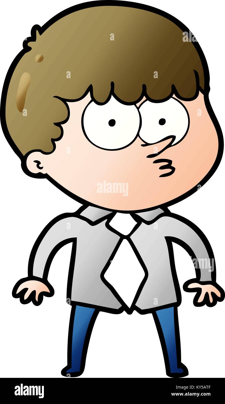 cartoon nervous boy in shirt and tie Stock Vector Image & Art - Alamy