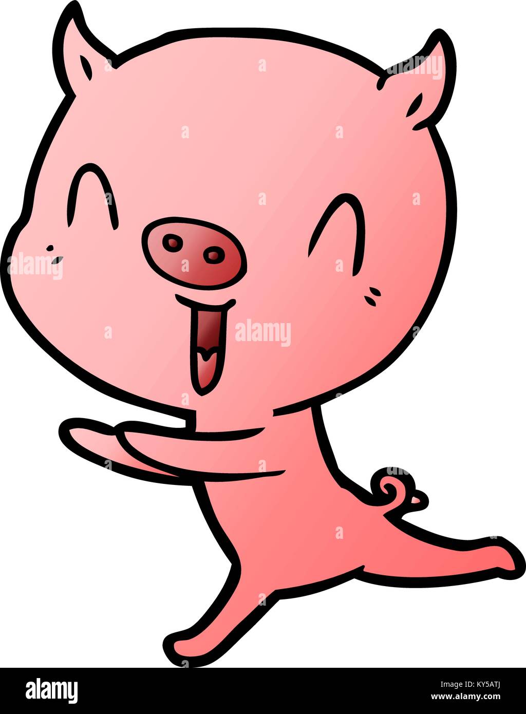 happy cartoon pig running Stock Vector Image & Art - Alamy
