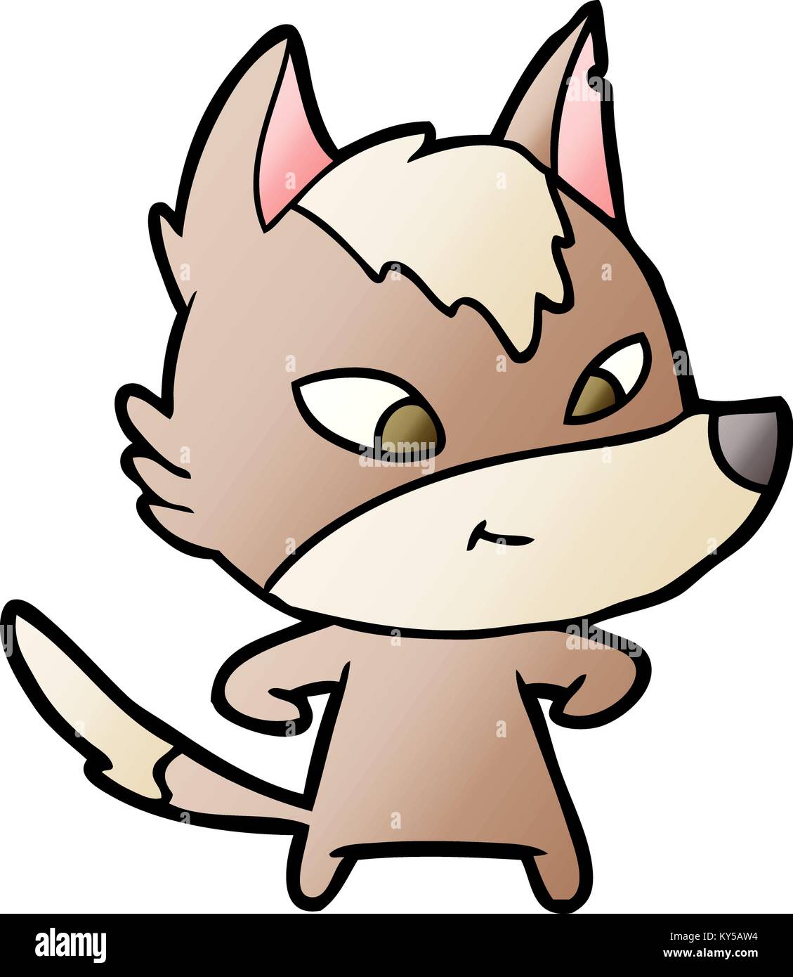friendly cartoon wolf Stock Vector Image & Art - Alamy