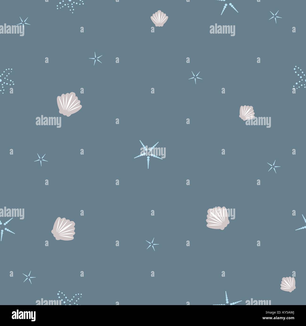 Seamless pattern with seashell. Repeating background. Vector ...