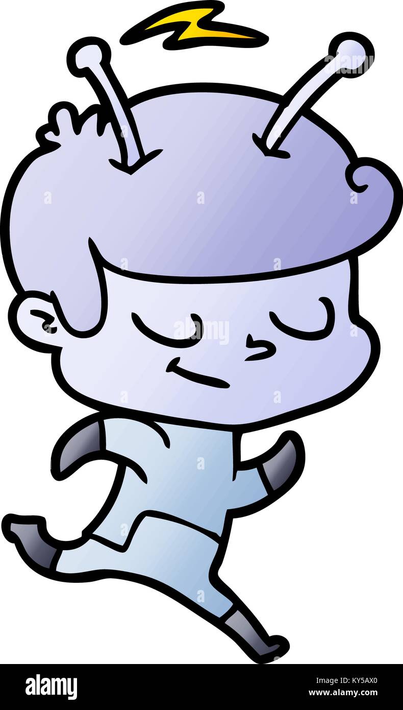 friendly cartoon spaceman running Stock Vector Image & Art - Alamy