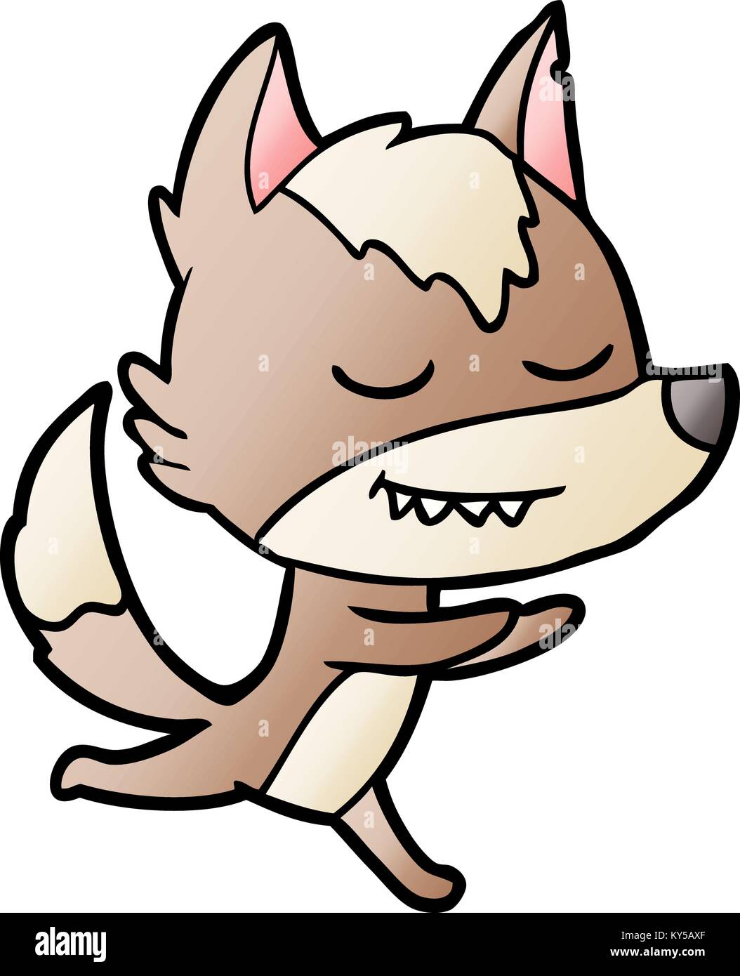 friendly cartoon wolf running Stock Vector Image & Art - Alamy