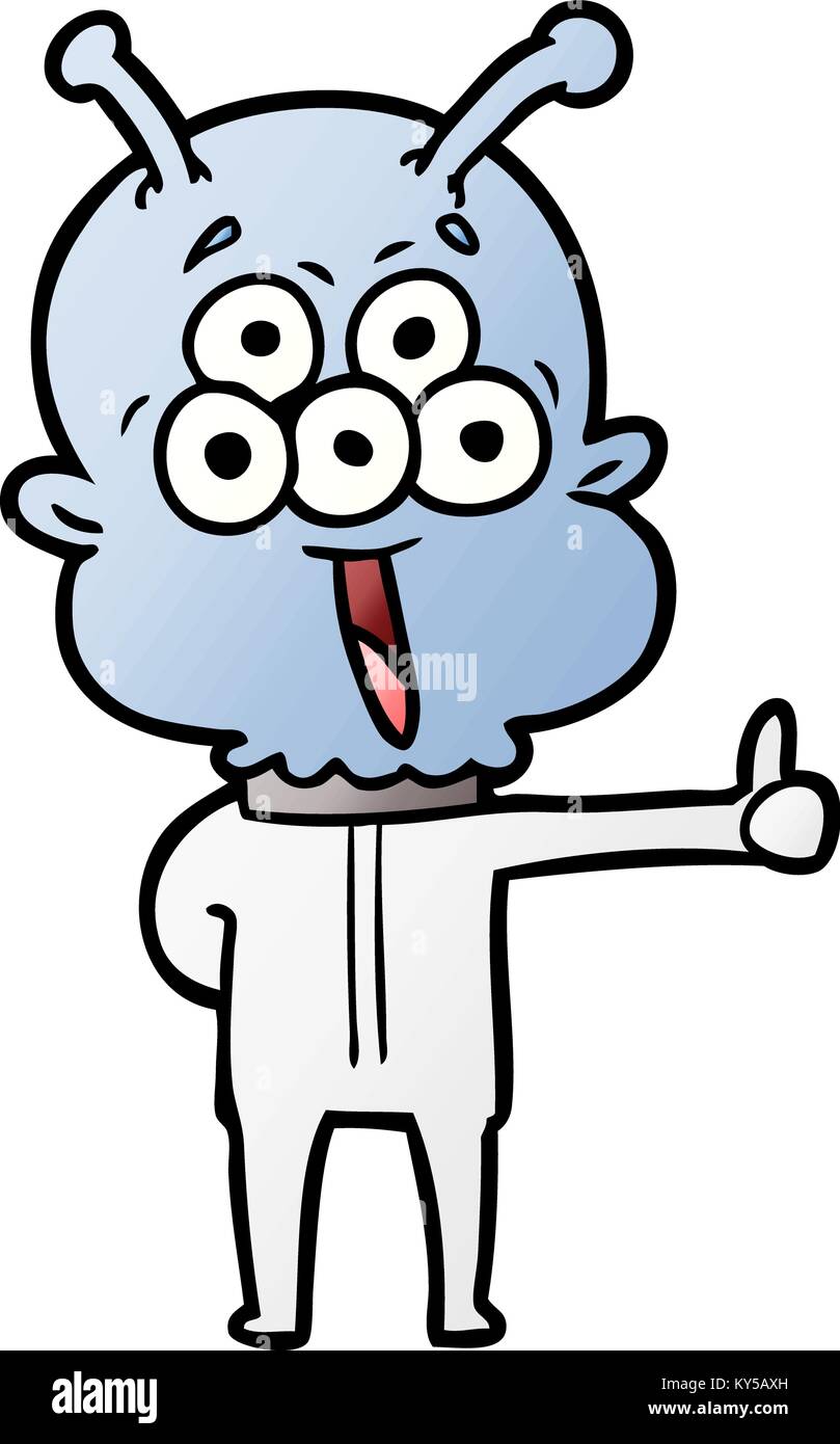happy cartoon alien Stock Vector Image & Art - Alamy