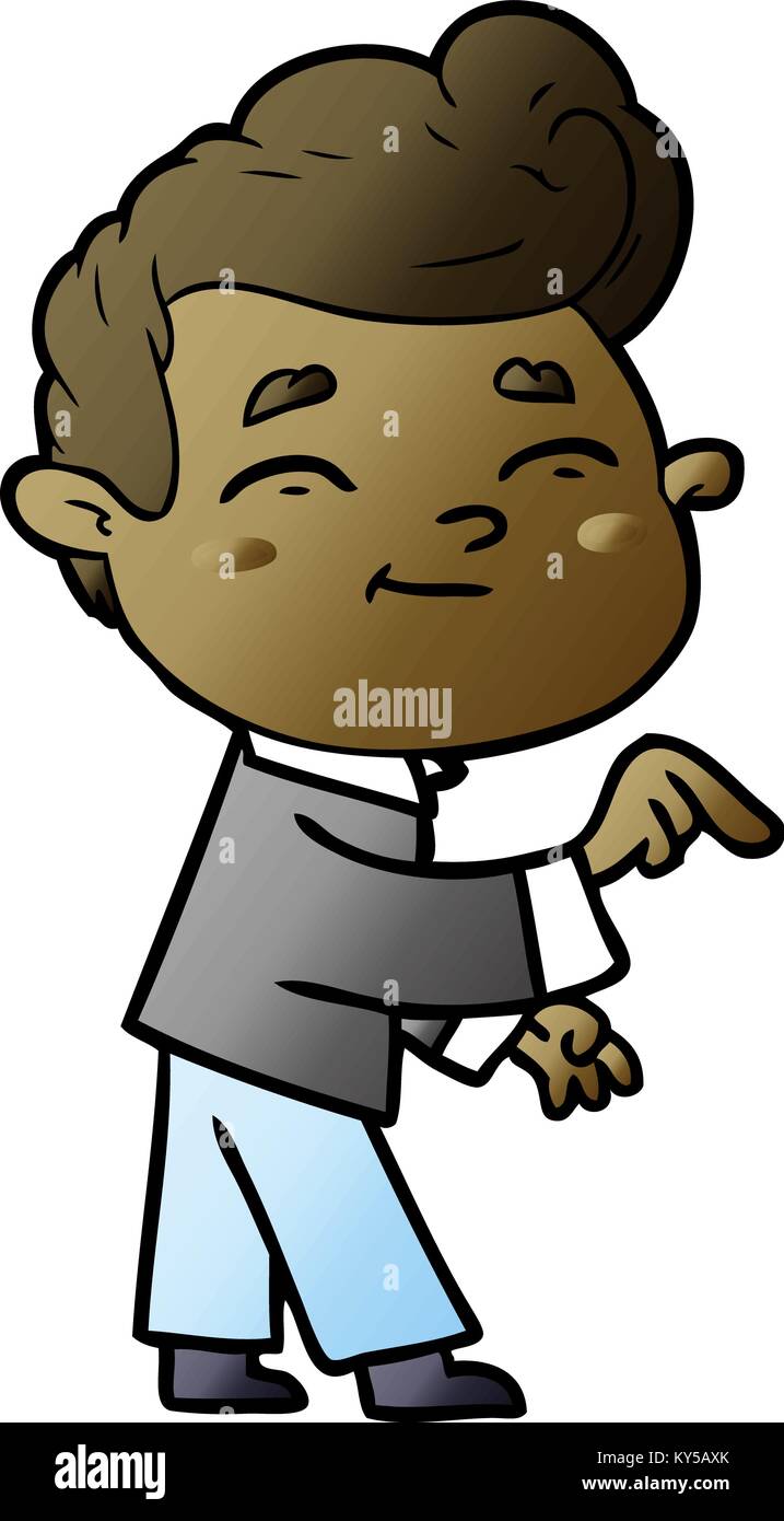 happy cartoon man pointing Stock Vector Image & Art - Alamy