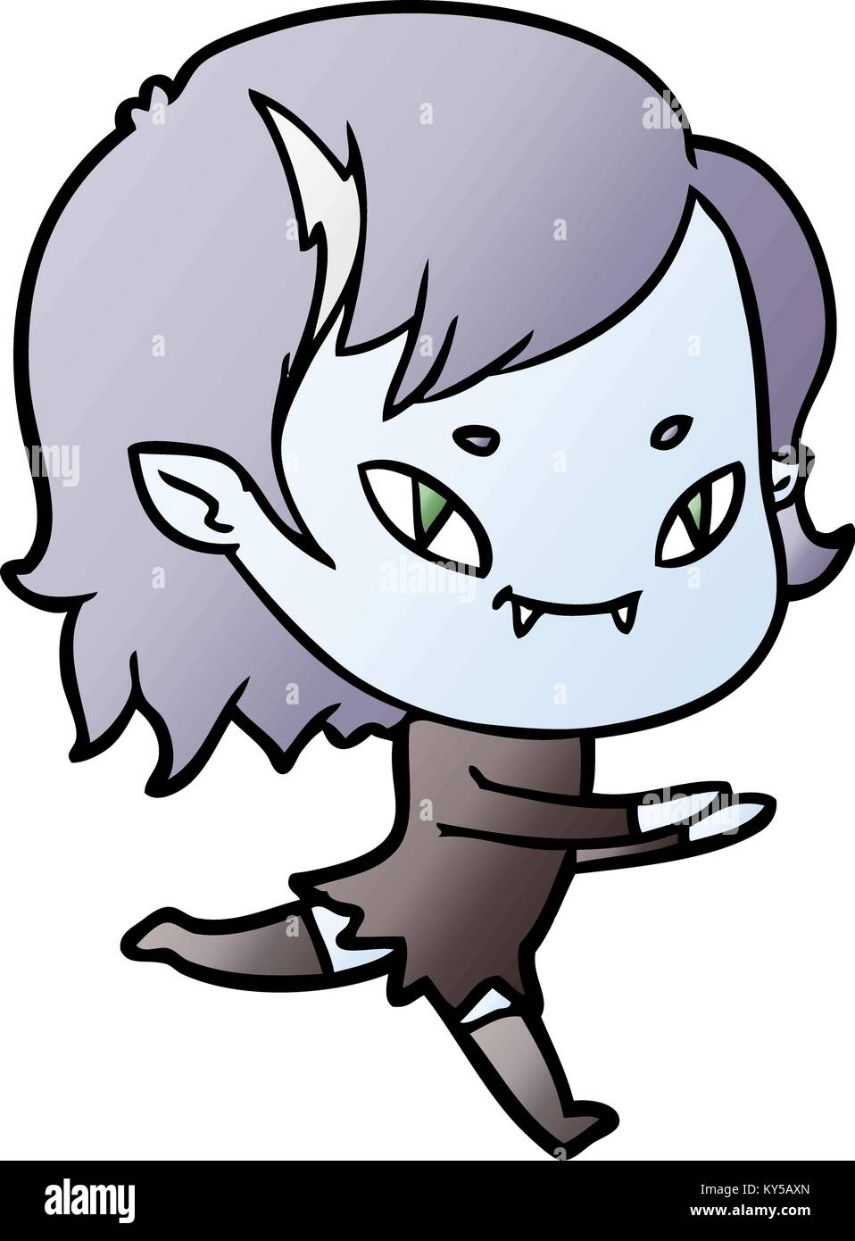 cartoon friendly vampire girl running Stock Vector Image & Art - Alamy