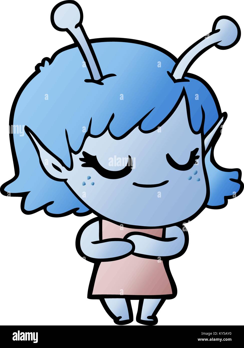 smiling alien girl cartoon Stock Vector Image & Art - Alamy
