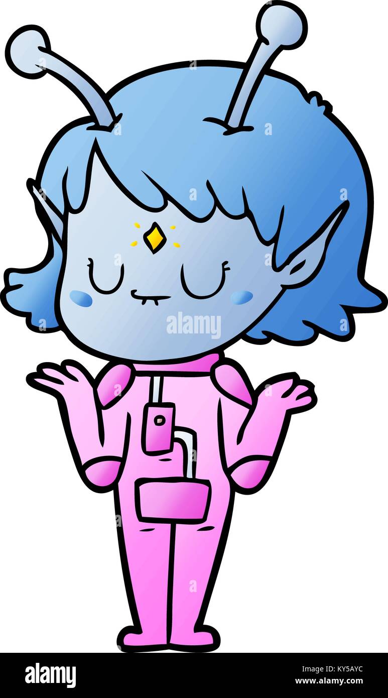 cartoon alien girl Stock Vector Image & Art - Alamy