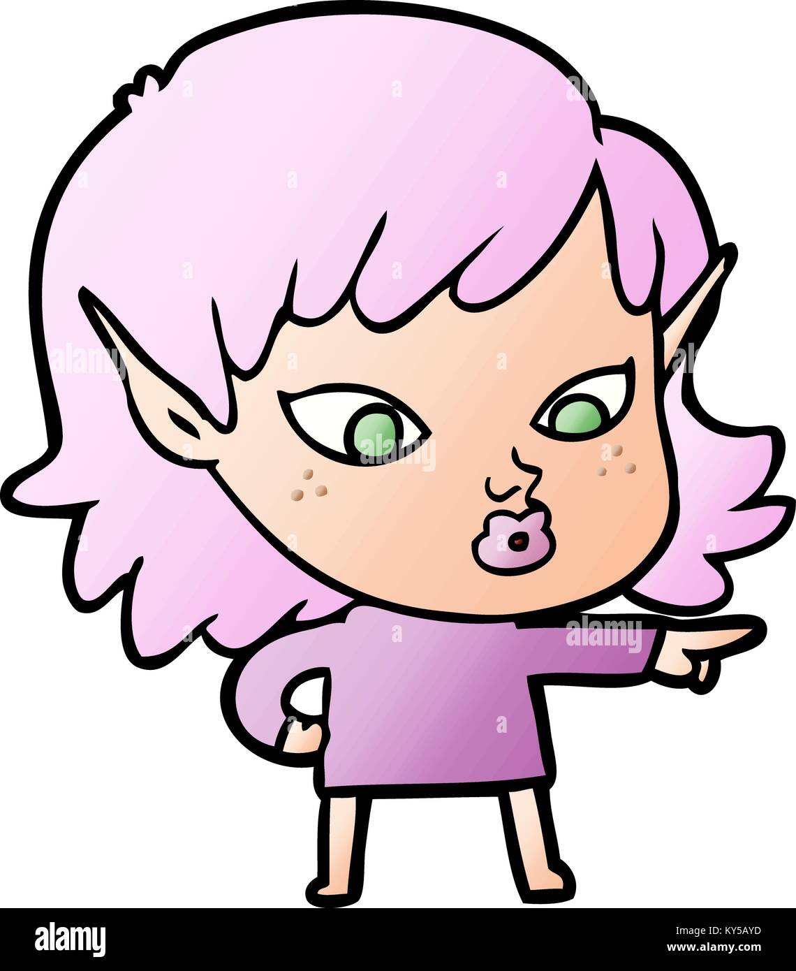 pretty cartoon elf girl Stock Vector Image & Art - Alamy