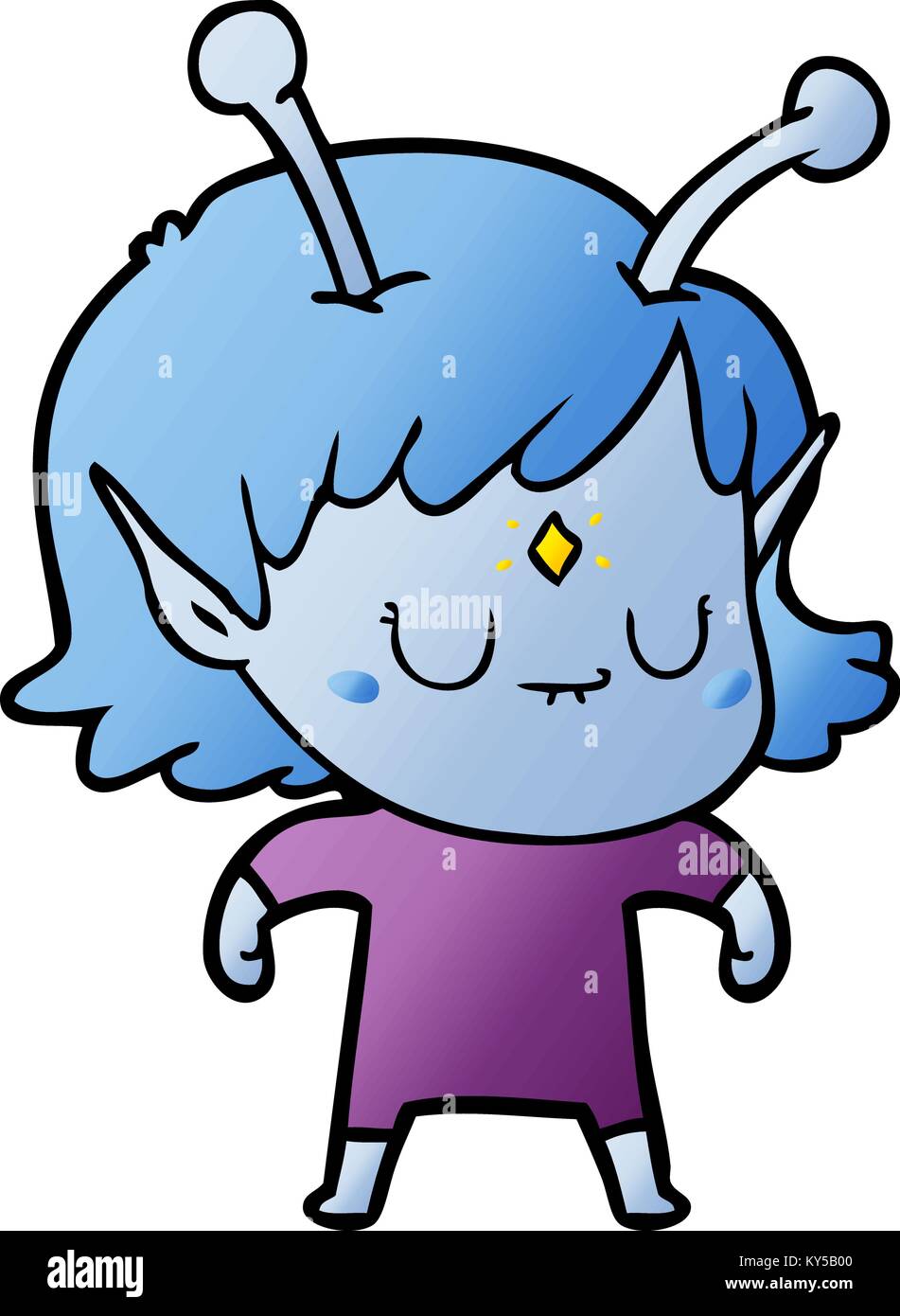 cartoon alien girl Stock Vector Image & Art - Alamy