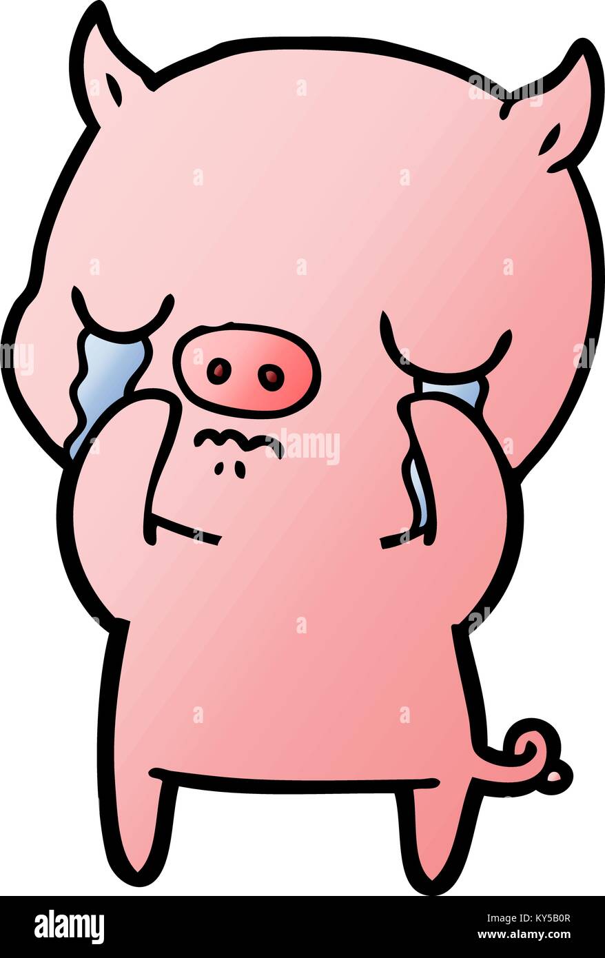 cartoon pig crying Stock Vector Image & Art - Alamy